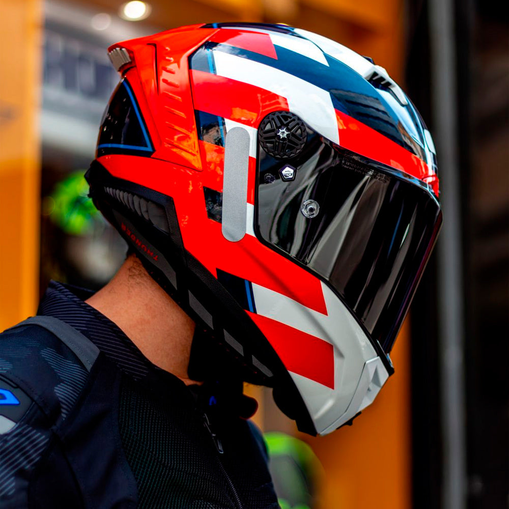 LS2 FF805 THUNDER Carbon GP Alliance Gloss Red Blue White Helmet (FIM ...