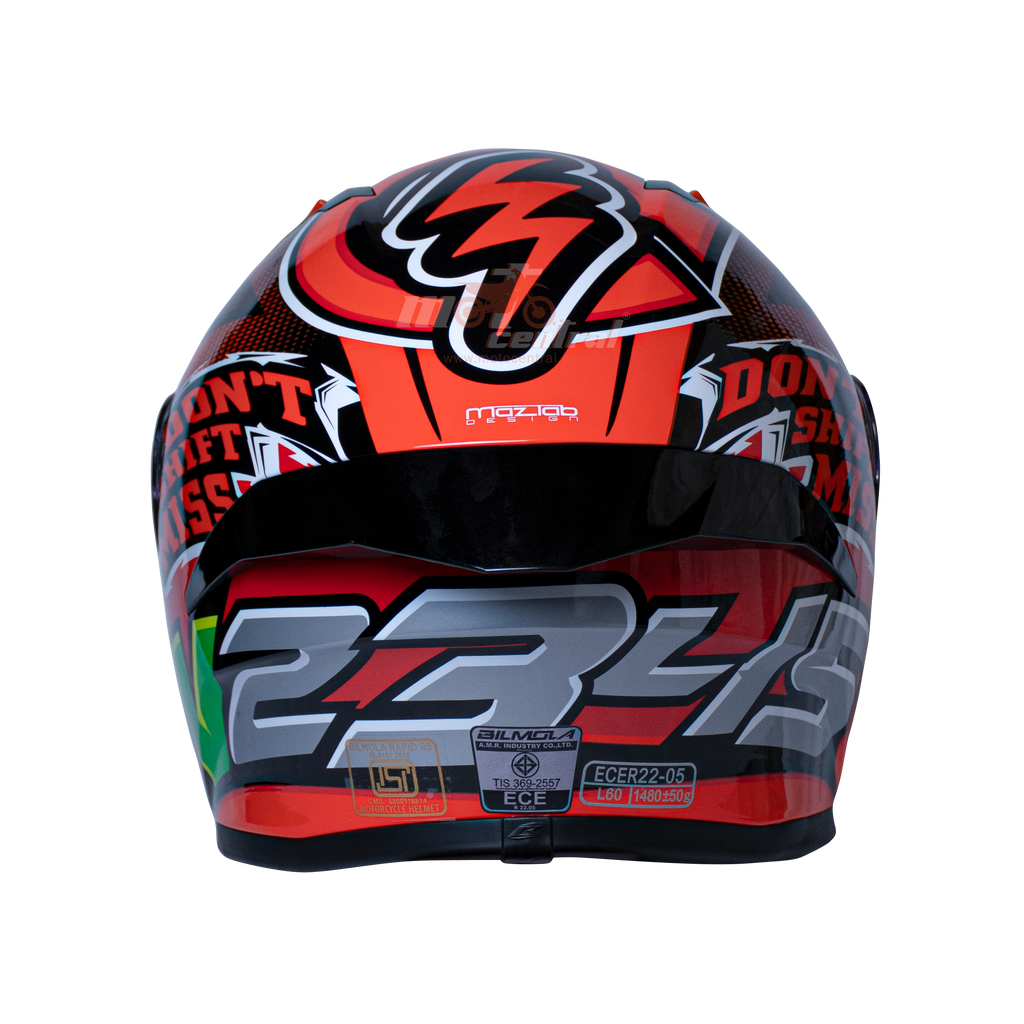 Bilmola Rapid RS Dont Shift Miss Gloss Red Helmet– Moto Central