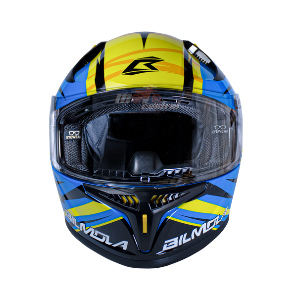 Bilmola Rapid RS Dont Shift Miss Gloss Yellow Blue Helmet– Moto Central