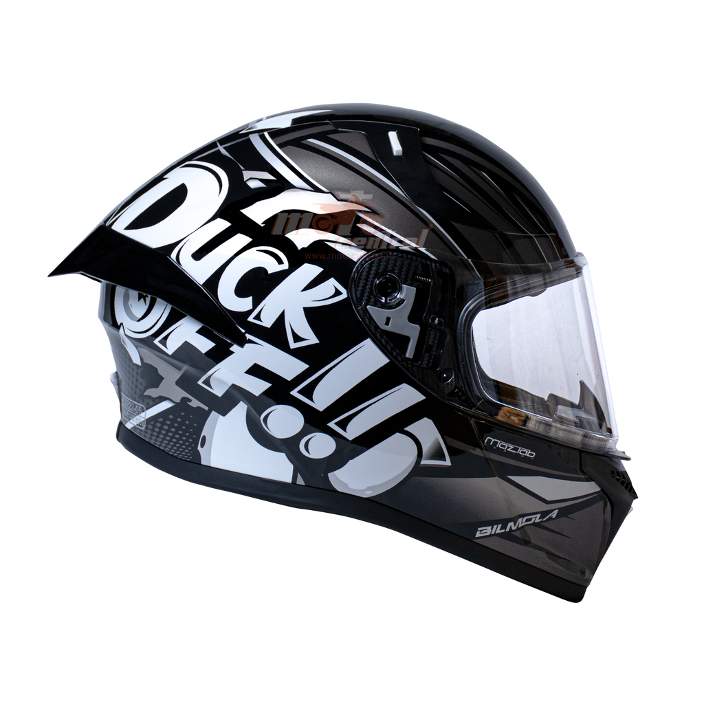 Bilmola Rapid RS Duck Off Gloss Black White Helmet– Moto Central