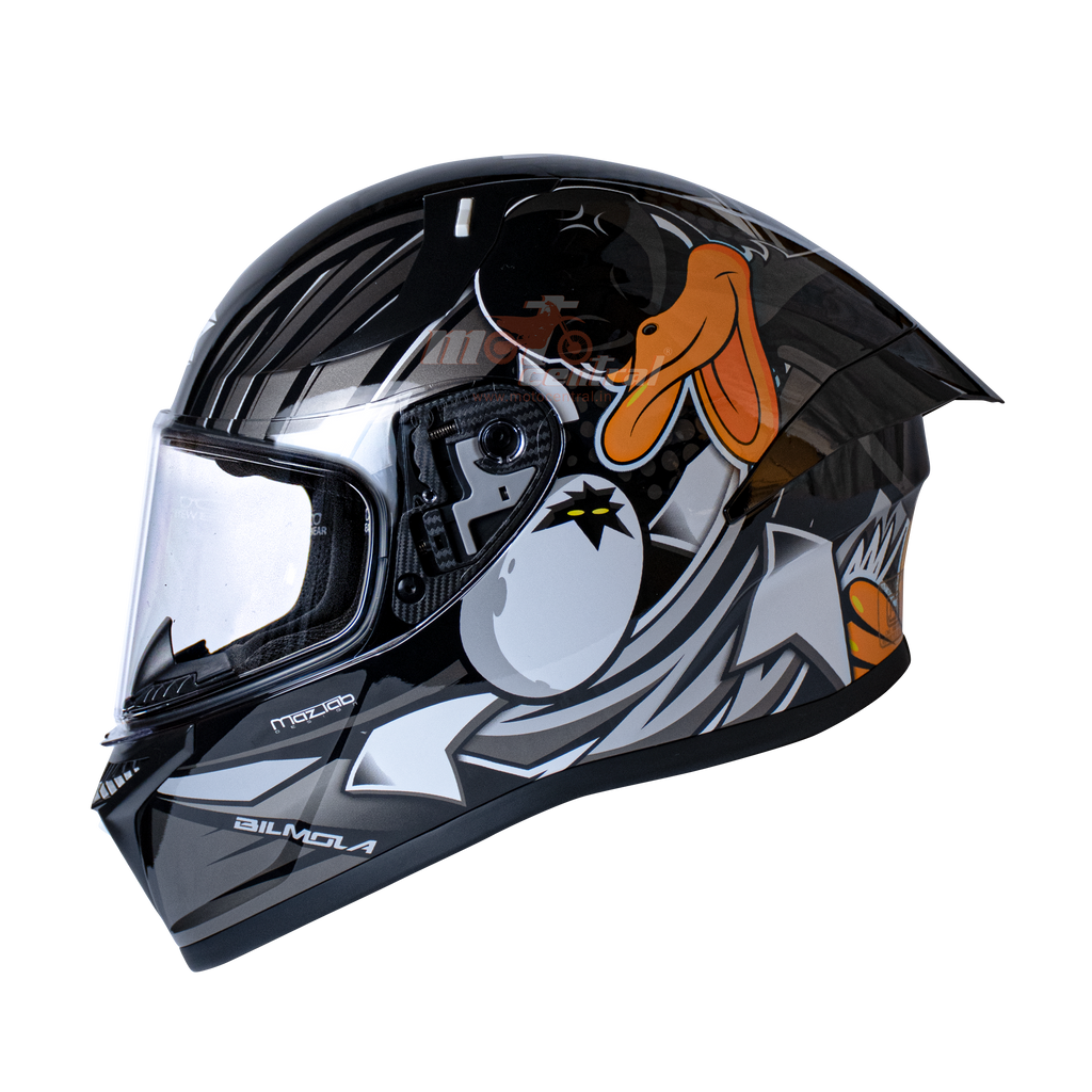 Bilmola Rapid RS Duck Off Gloss Black White Helmet– Moto Central