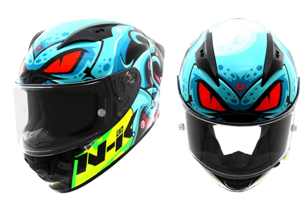 NHK GPR Tech Octopus Black Blue Tosca Gloss Helmet– Moto Central