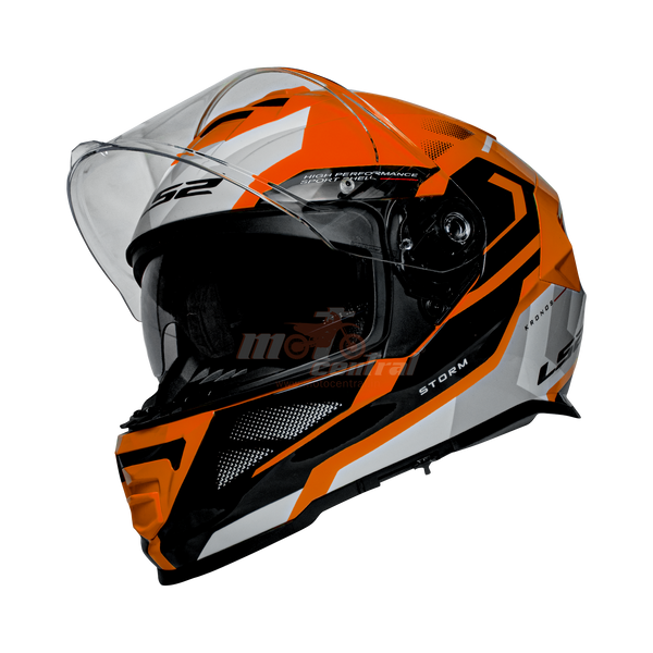 LS2 FF800 Storm II Kronos Orange White Black Gloss Helmet (D Ring ...