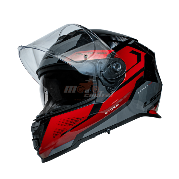 LS2 FF800 Storm II Kronos Red Grey Black Gloss Helmet (D Ring)– Moto ...