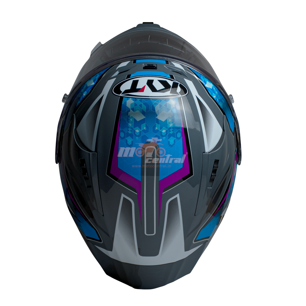 KYT Striker 2V #01 Gloss Grey Blue Helmet– Moto Central
