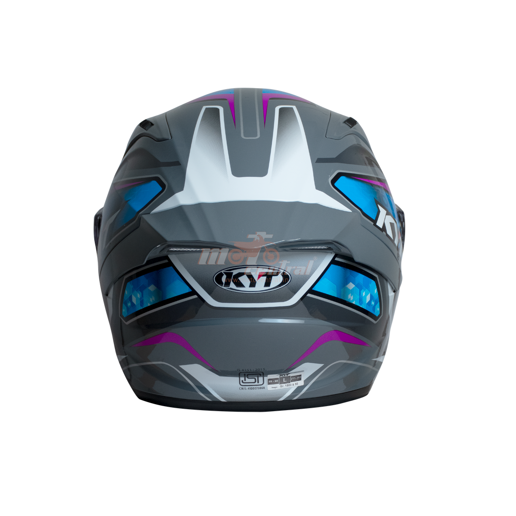KYT Striker 2V #01 Gloss Grey Blue Helmet– Moto Central