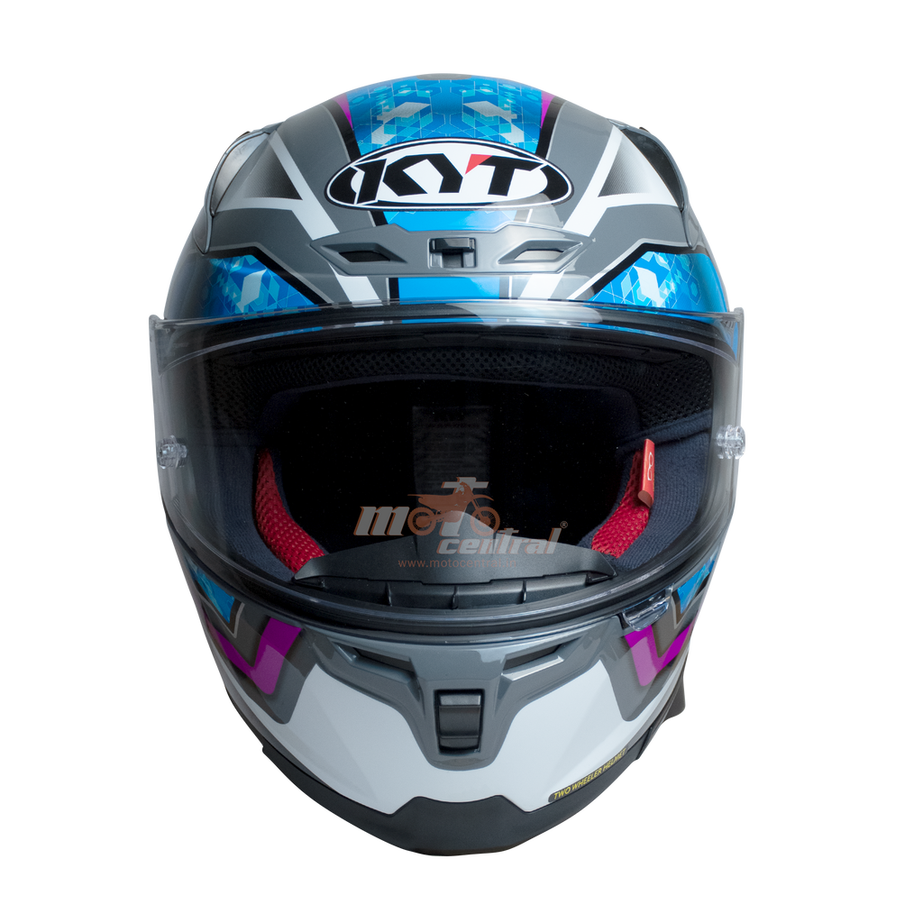KYT Striker 2V #01 Gloss Grey Blue Helmet– Moto Central