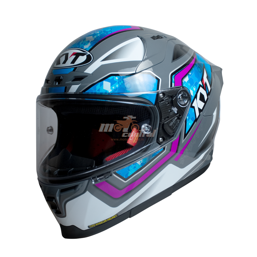 KYT Striker 2V #01 Gloss Grey Blue Helmet– Moto Central