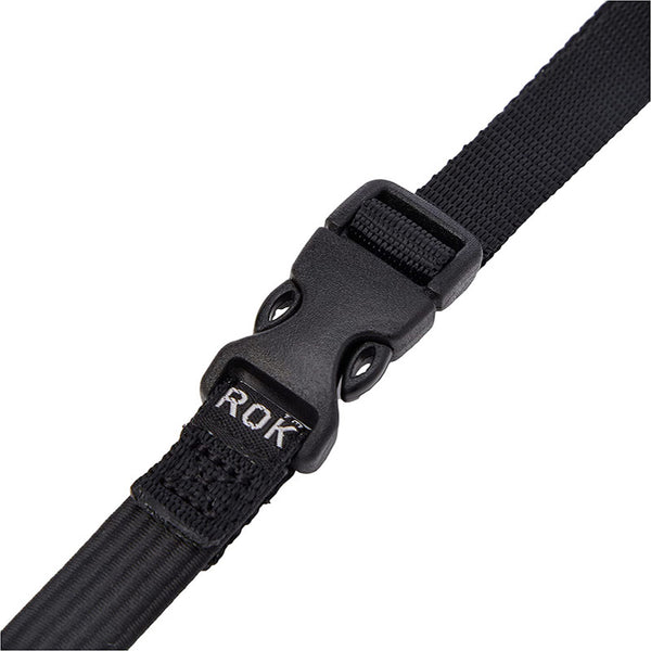 ROK Straps 16mm Adjustable Black with Silver Logo– Moto Central