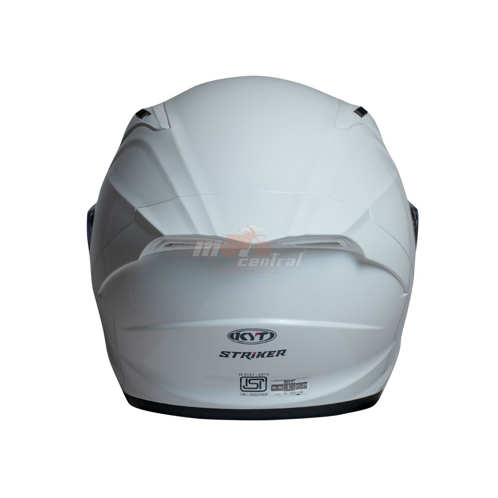 KYT Striker Plain Gloss White Helmet– Moto Central