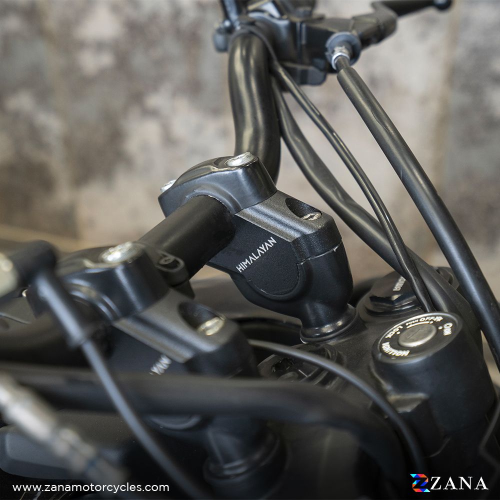 ZANA Offset Handle Bar Riser Texture Black Aluminium Billet for Royal ...
