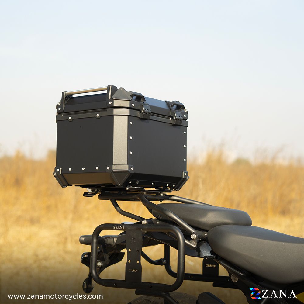 ZANA Top Box Aluminium Black 45 Litres L Flat (ZI-TB-010)– Moto Central
