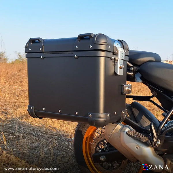 ZANA Side Pannier Set 36L Aluminium Black for Royal Enfield Himalayan ...