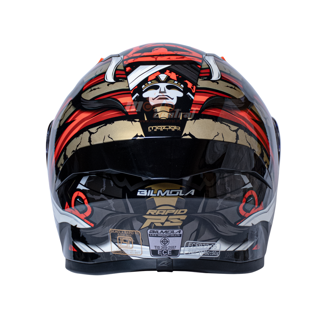 Bilmola Rapid RS Treasure Gloss Black Red Helmet– Moto Central