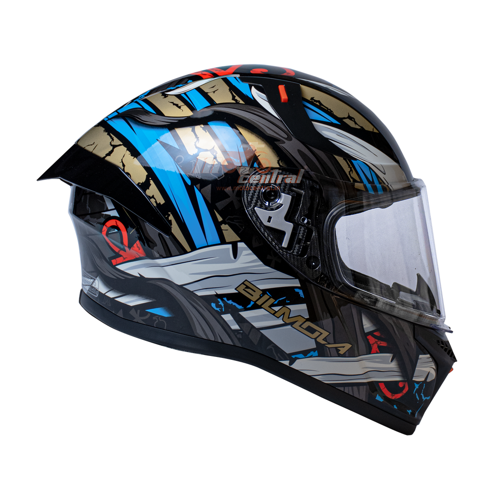 Bilmola Rapid RS Treasure Gloss Black Turquoise Helmet– Moto Central