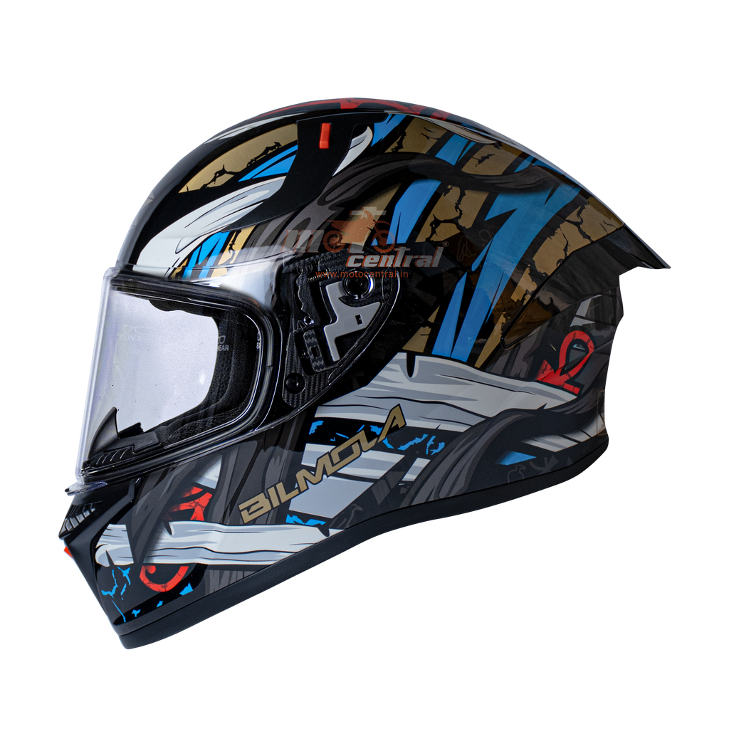 Bilmola Rapid RS Treasure Gloss Black Turquoise Helmet– Moto Central
