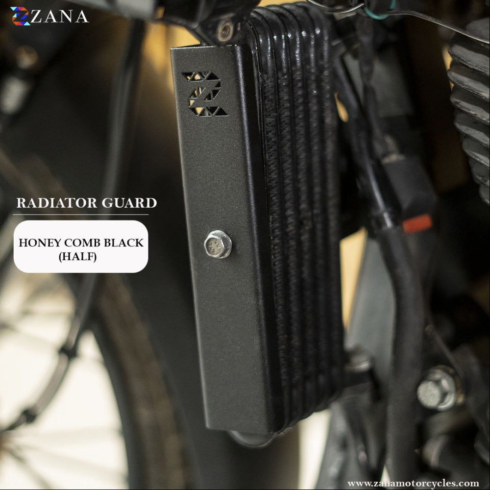 ZANA RADIATOR GUARD HONEYCOMB BLACK (HALF) SCRAM 411 HIMALAYAN BS-3/4 ...