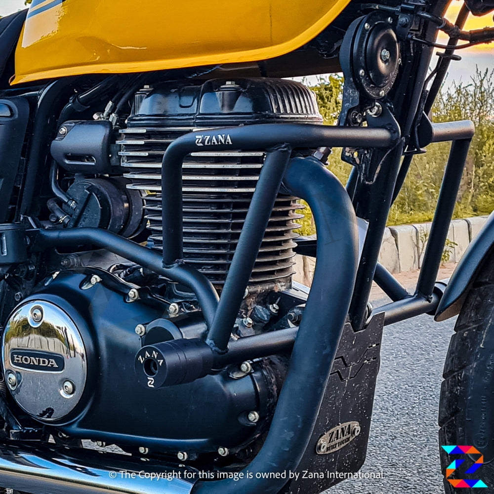 ZANA CRASH GUARD WITH SLIDER TEXTURE MATT BLACK CB350 RS (ZI-8066 ...