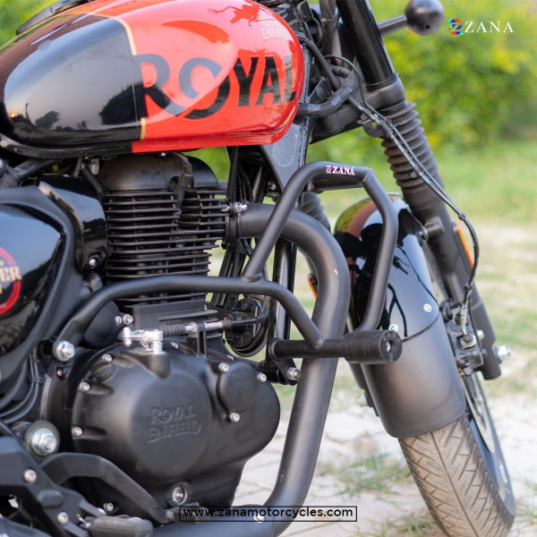 ZANA CRASH GUARD WITH SLIDER BLACK FOR ROYAL ENFIELD HUNTER 350 (ZI-82 ...
