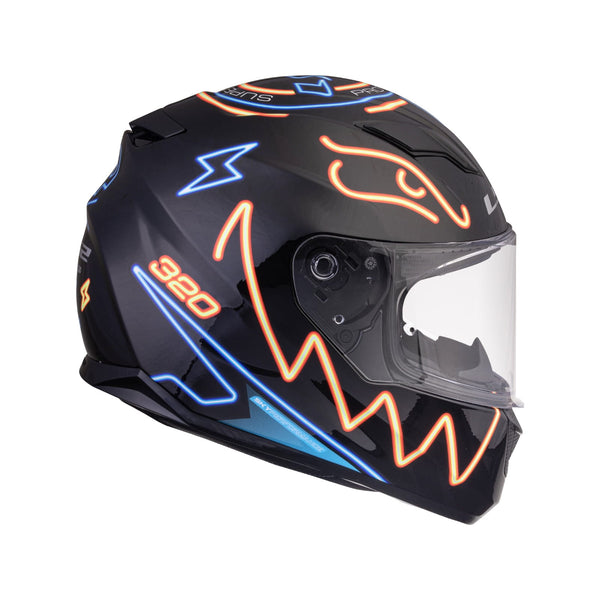 LS2 FF320 Stream Evo Neon Black Blue Fluro Orange Gloss Helmet– Moto ...