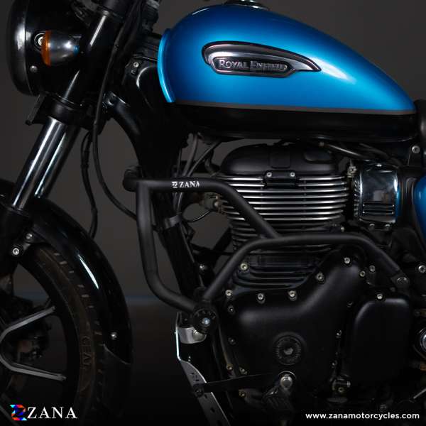 ZANA Crash Guard With Slider Texture Matt Black For Classic 350 Meteor ...