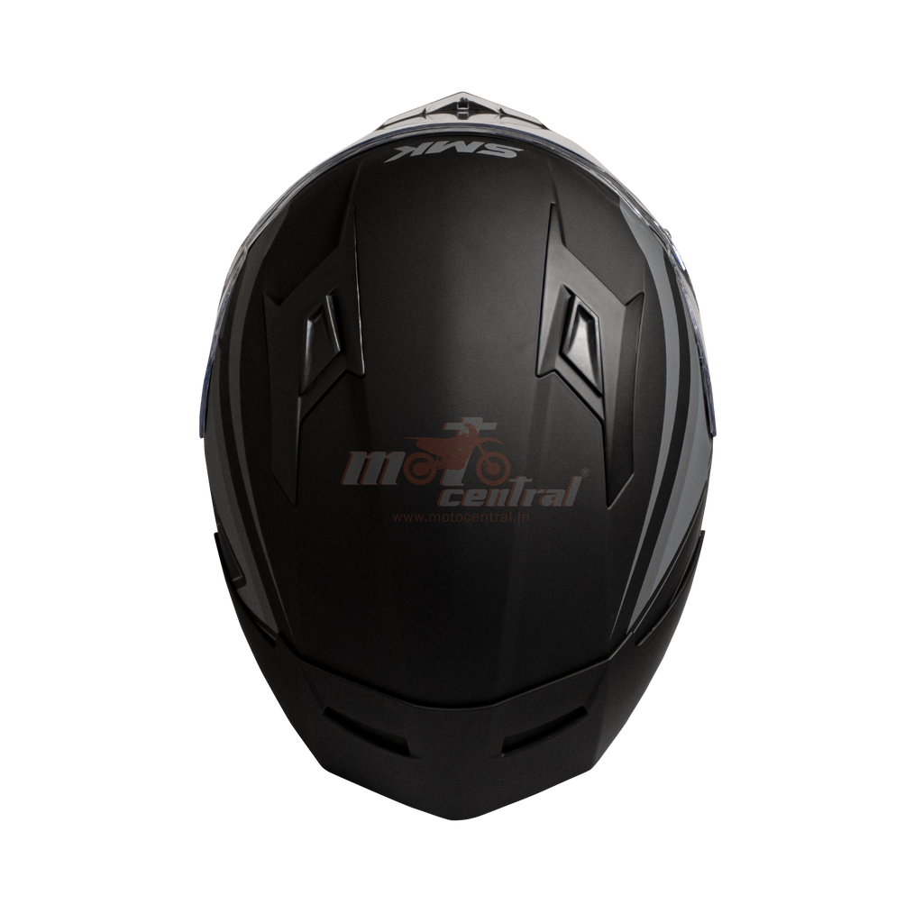 SMK Stellar Sports Stage Matt Black Grey (MA262) Helmet– Moto Central