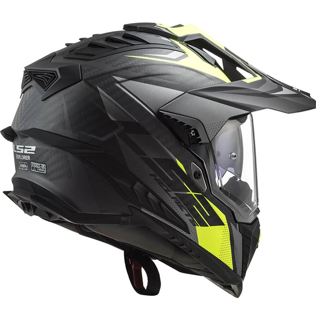 LS2 MX701 EXPLORER Carbon Focus Matt Titanium Hi Viz Yellow Helmet ...