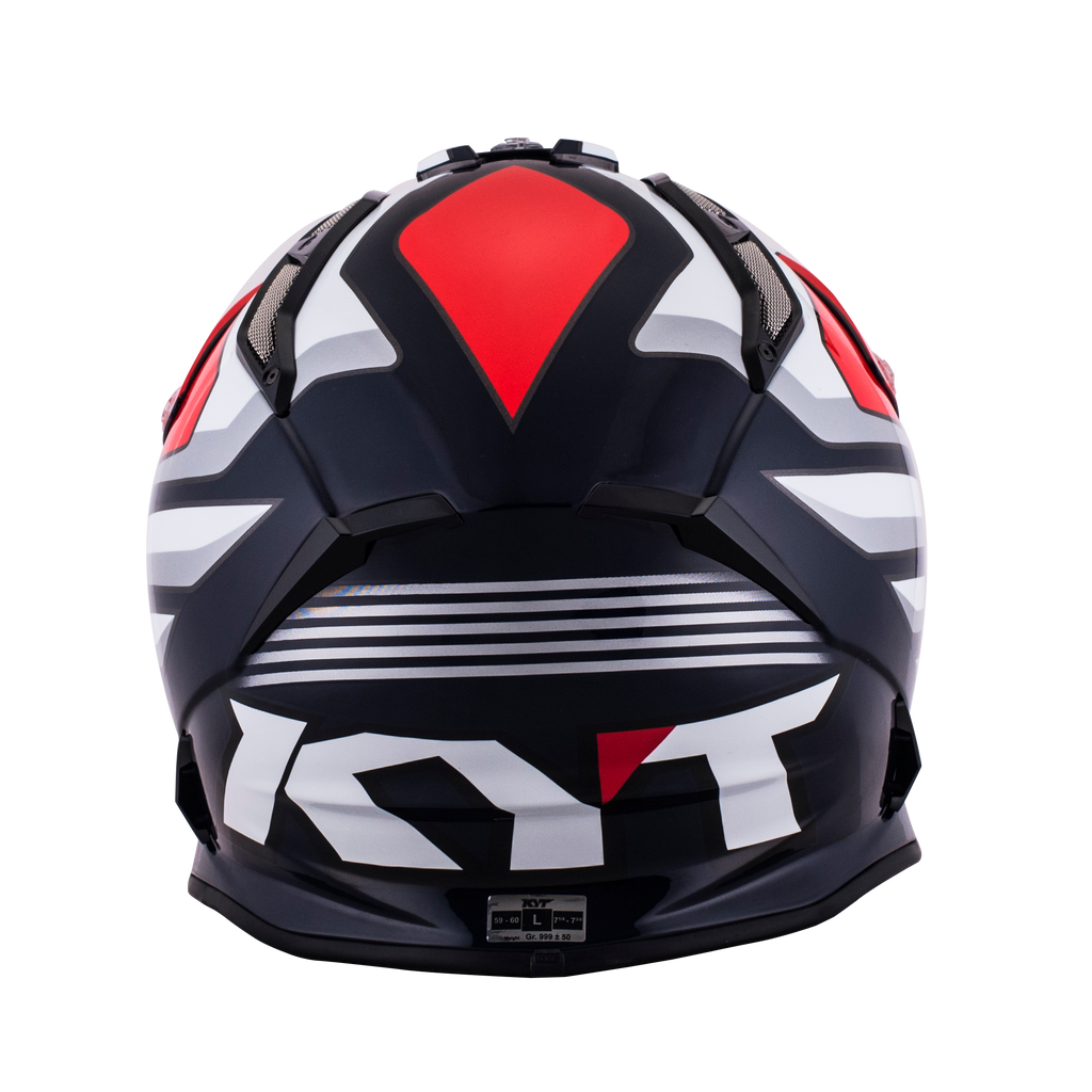 KYT MX Strike Eagle Wings Black White Red Helmet– Moto Central