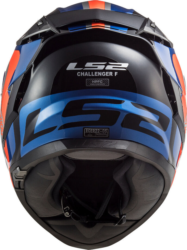 LS2 FF327 Challenger Galactic Gloss Blue Fluro Orange Helmet– Moto Central