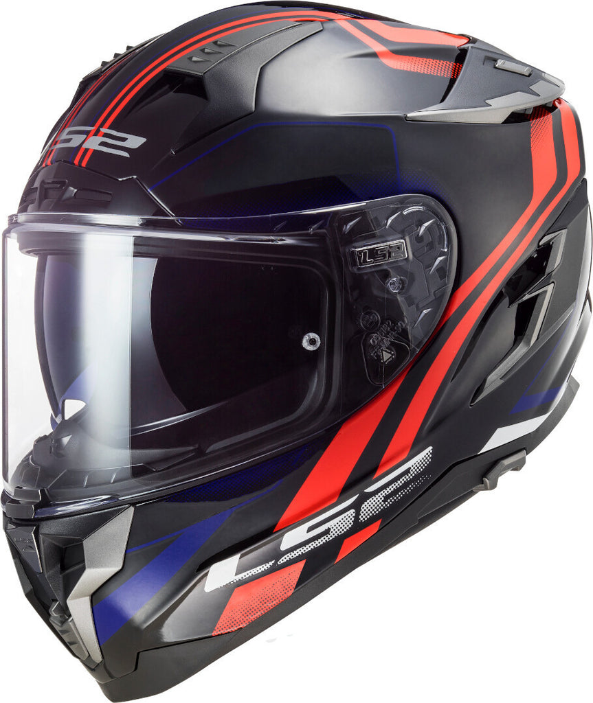 LS2 FF327 Challenger Propeller Gloss Black Red Blue Helmet– Moto Central