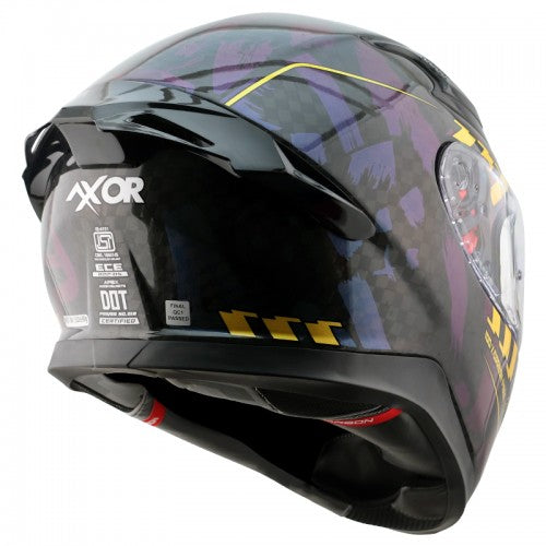 AXOR Apex Carbon Big Checks Gloss Neon Yellow Helmet– Moto Central