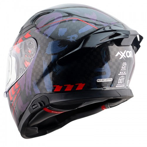 AXOR Apex Carbon Big Checks Gloss Red Helmet– Moto Central