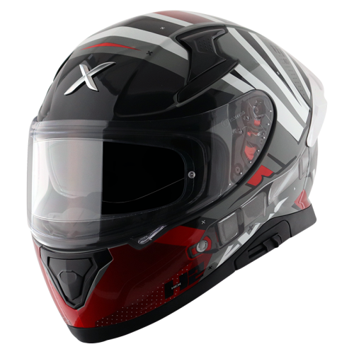 AXOR Apex Hex 2 Gloss Cool Grey Red Helmet– Moto Central