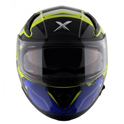 AXOR Apex Hex 2 Gloss Neon Yellow Blue Helmet– Moto Central