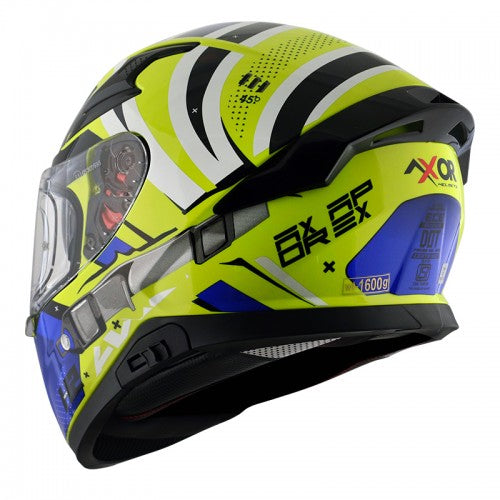 AXOR Apex Hex 2 Gloss Neon Yellow Blue Helmet– Moto Central