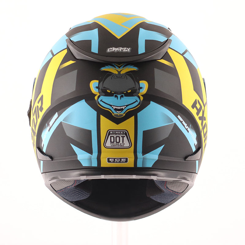 AXOR STREET CRAZY Black Blue Yellow Helmet– Moto Central