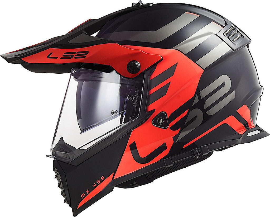 LS2 MX436 Pioneer Evo Adventurer Matt Black Orange Helmet– Moto Central