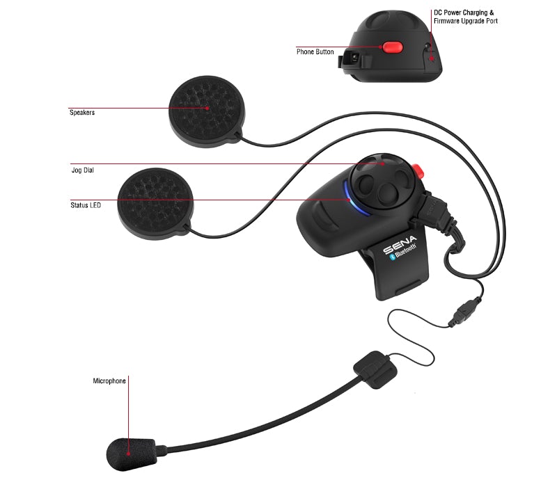 SENA SMH5 DUAL PACK Bluetooth Headset & Intercom with Universal ...