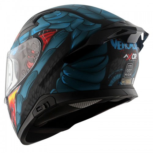 AXOR Apex VENOMOUS Dull Black M Blue Helmet– Moto Central