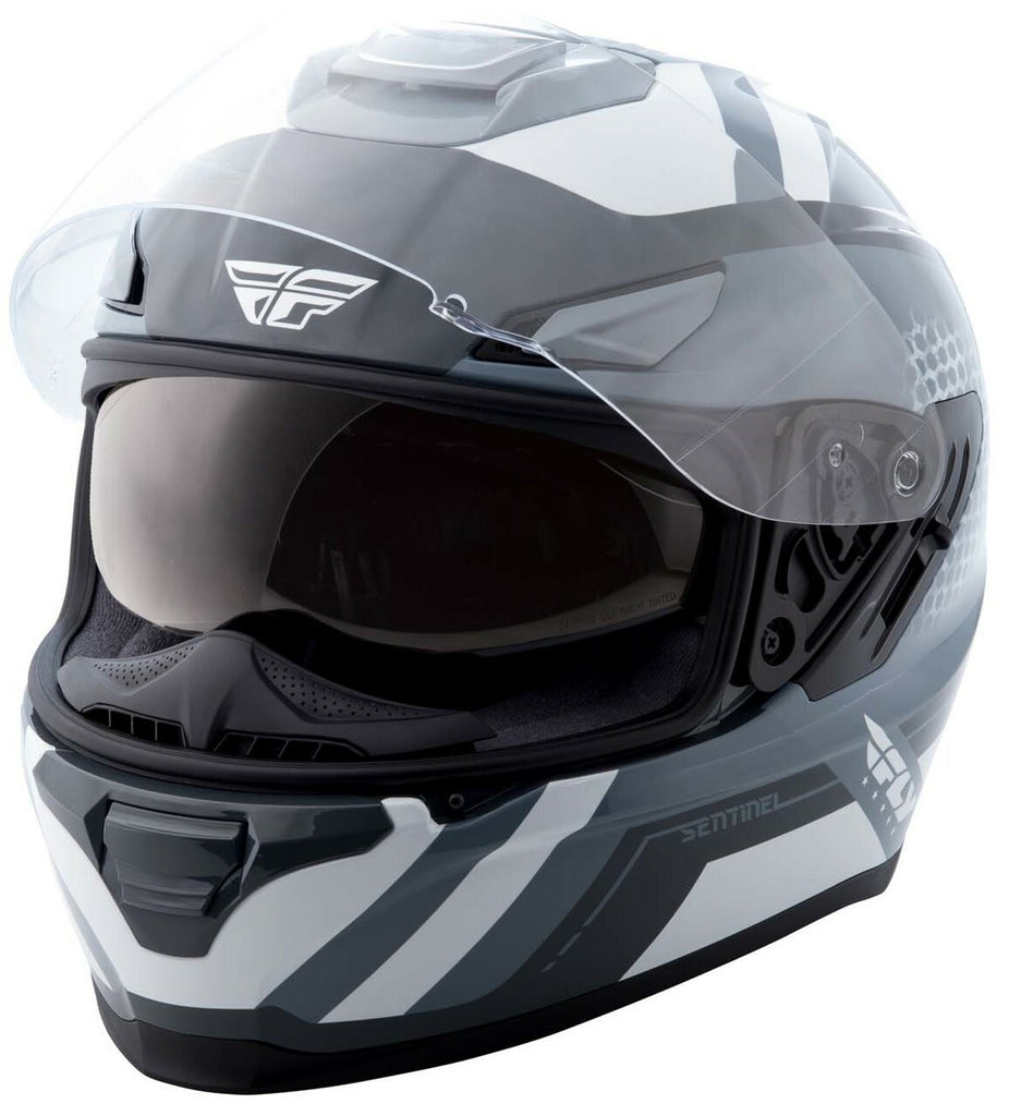 Fly Racing Sentinel Mesh Grey White Gloss Helmet– Moto Central