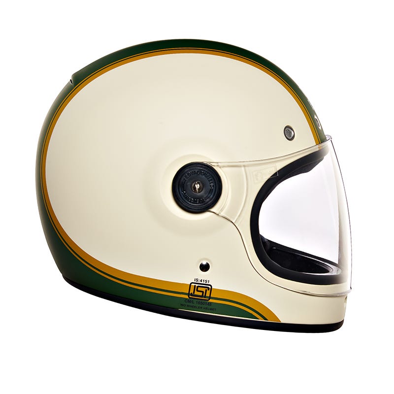 Royal Enfield FF Drifter V2 Big Stripe Matt Battle Green Helmet– Moto ...