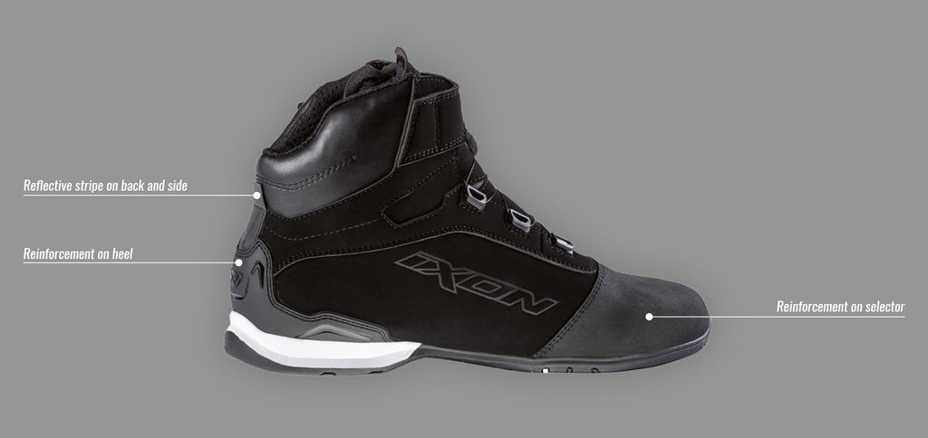 IXON BULL WP CASUAL BOOTS (BLACK WHITE BRIGHT YELLOW)– Moto Central