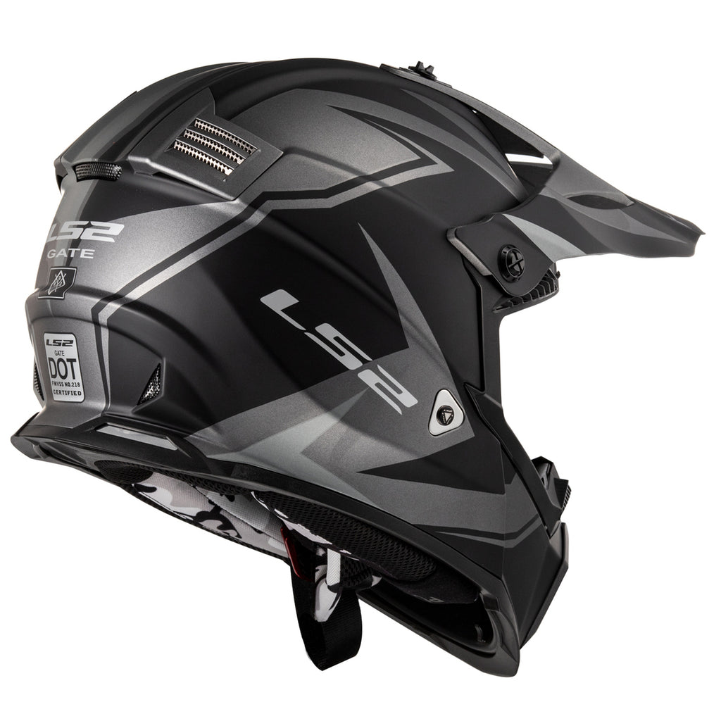 LS2 MX437 FAST EVO Two Face Gloss Grey Black Helmet– Moto Central