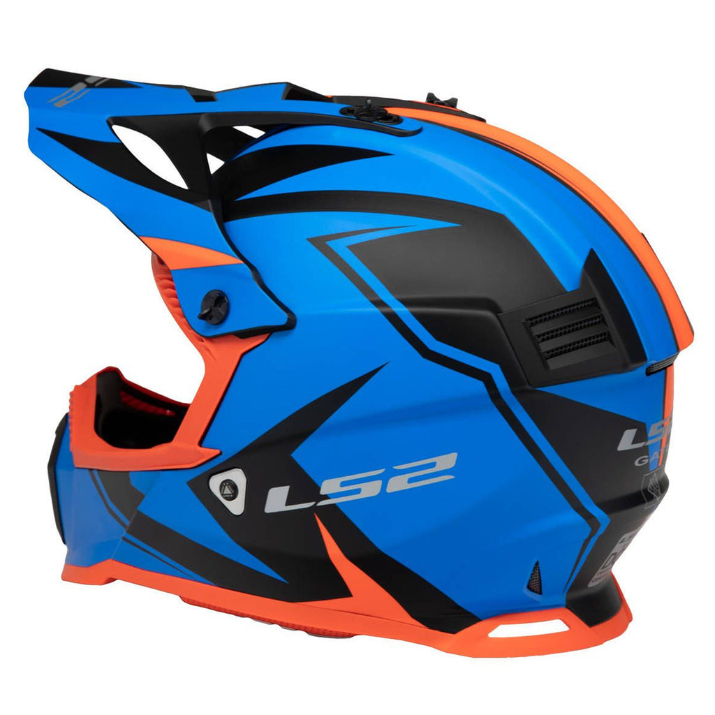 LS2 MX437 FAST EVO Two Face Gloss Blue Orange Helmet– Moto Central