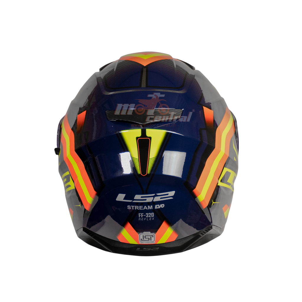 LS2 FF320 Stream Evo Reflex Navy Blue Hi Viz Orange Gloss Helmet– Moto ...