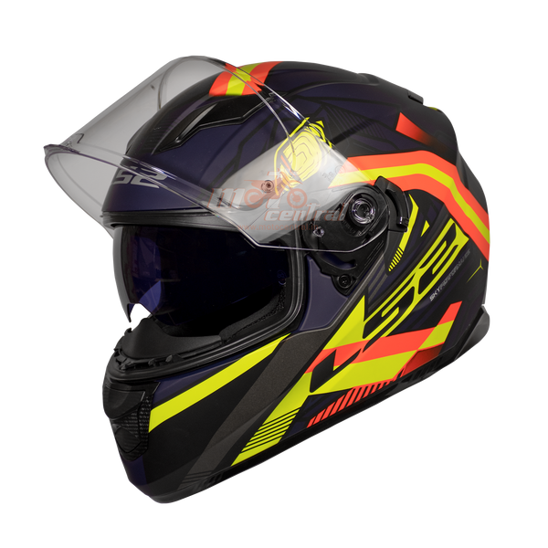 LS2 FF320 Stream Evo Reflex Navy Blue Hi Viz Orange Matt Helmet– Moto ...