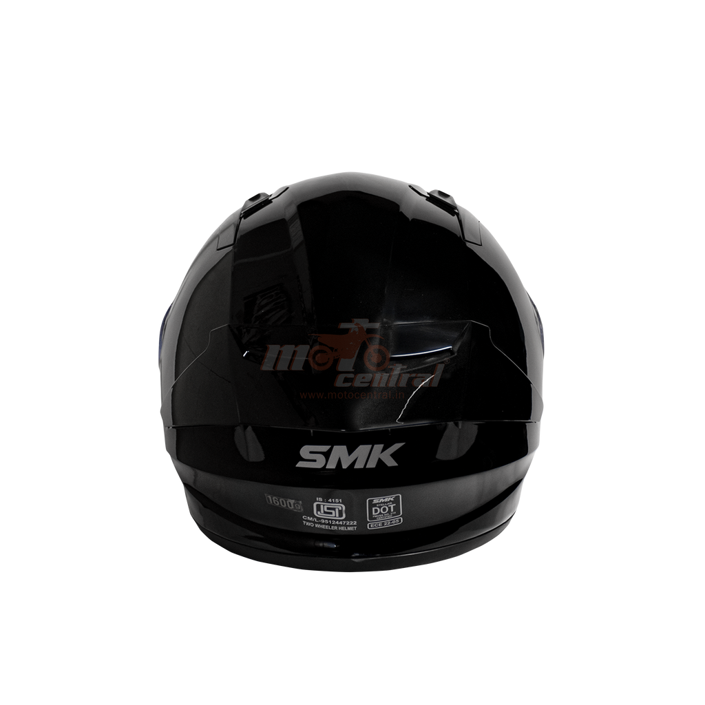 SMK Stellar Sports Gloss Solid Black (GL200) Helmet– Moto Central